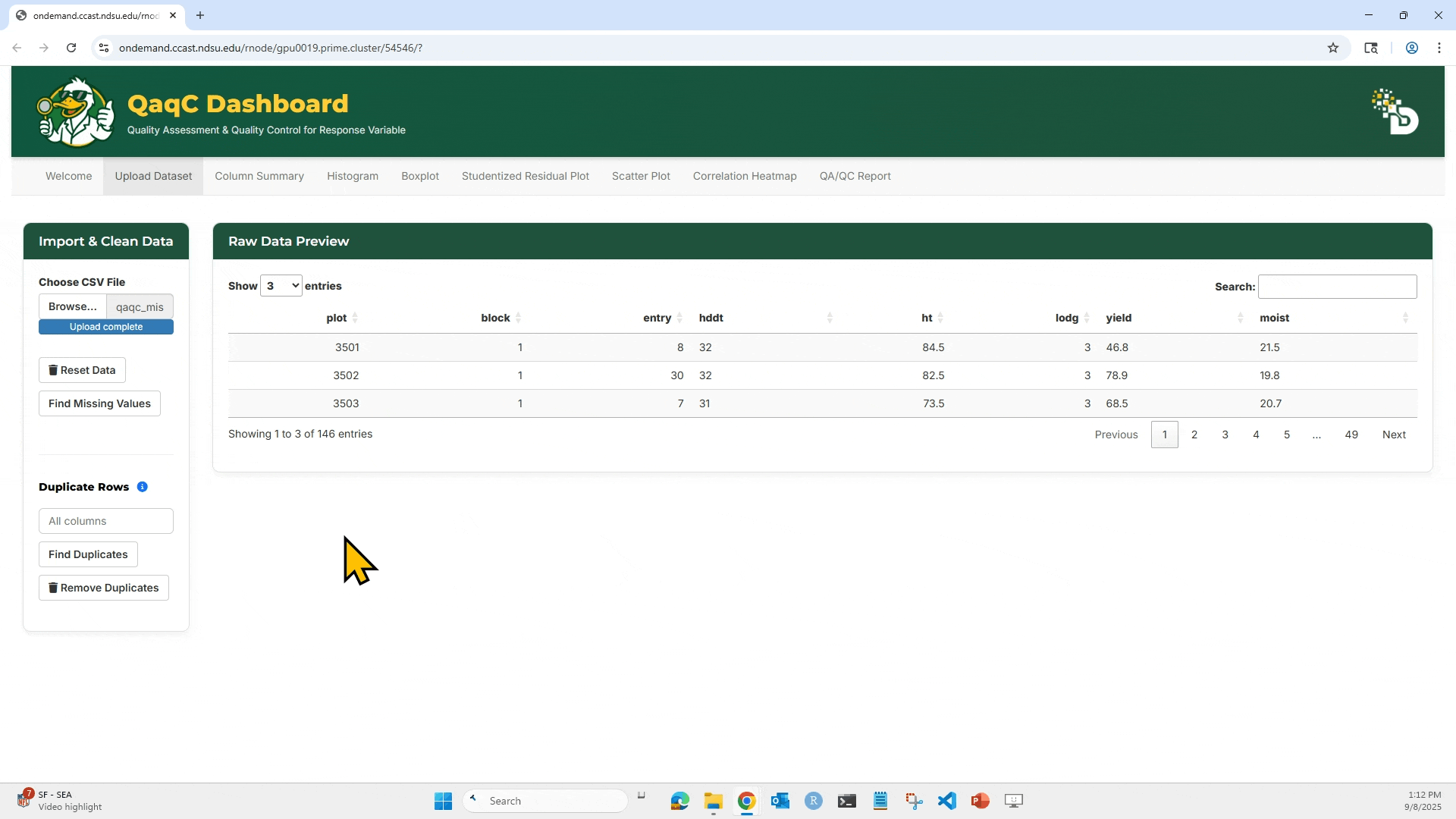 QaqC-tutorial | Quality assessment and quality control of the response variable