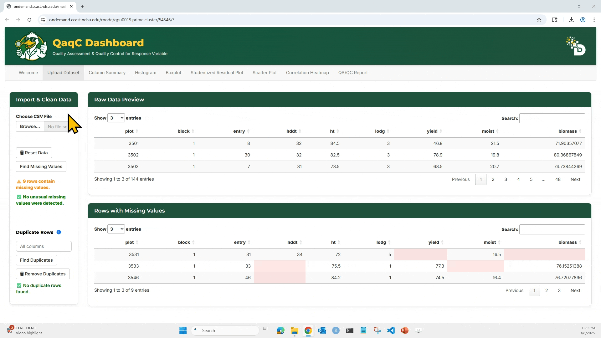 QaqC-tutorial | Quality assessment and quality control of the response variable